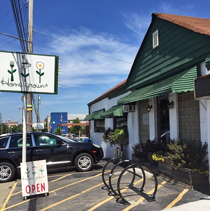 The sign promises three things: home, grown, and open—three words that have never sounded more appealing on a sunny Atlanta morning.