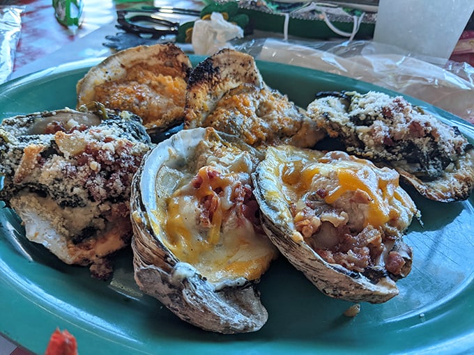 Oysters Rockefeller that would make the Vanderbilts jealous—decadently topped and broiled to bubbly perfection.