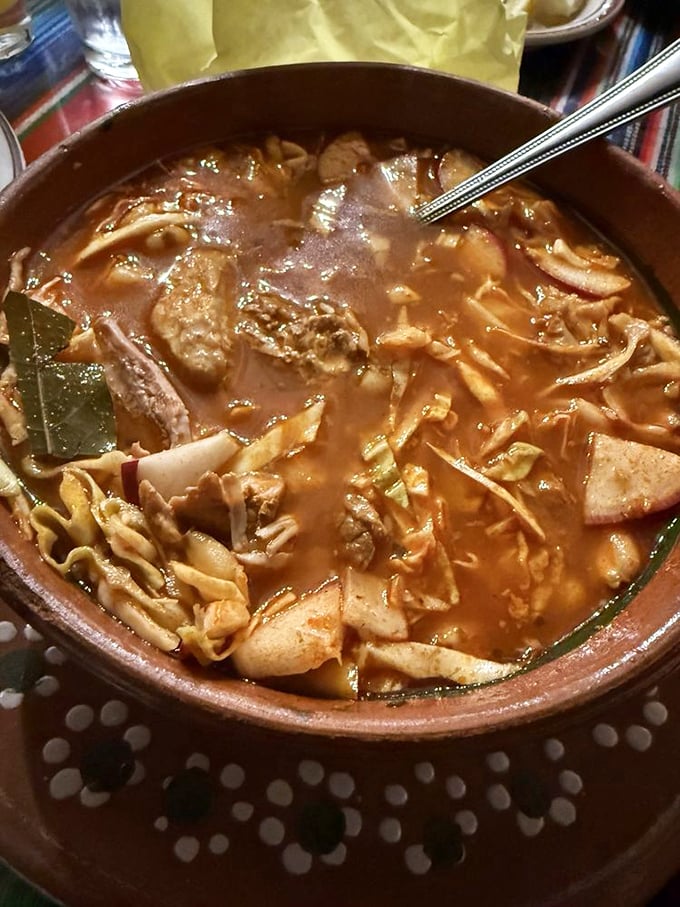 This pozole isn't just soup – it's a hug in a bowl. Rich broth, tender meat, and hominy combine for the ultimate comfort food experience.