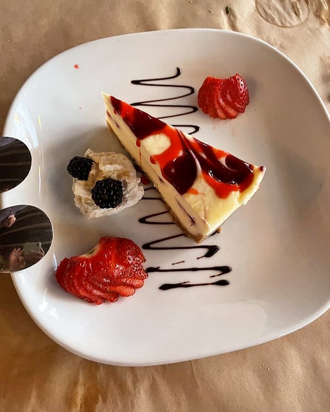 Raspberry cheesecake so photogenic it belongs in a museum, but tastes too good to last that long. 
