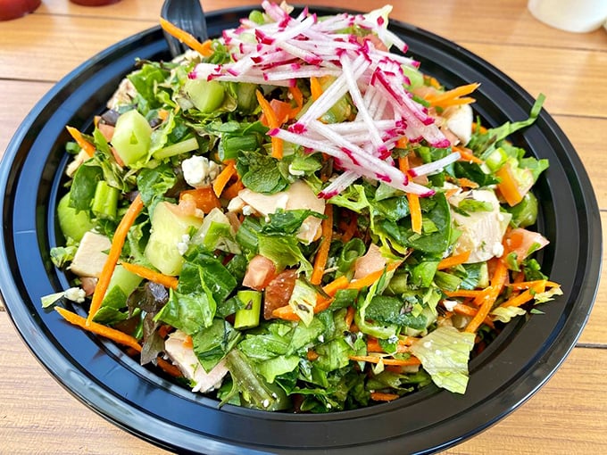 This isn't just a salad—it's a colorful rebellion against the notion that The Oinkster only excels at meat-centric masterpieces.