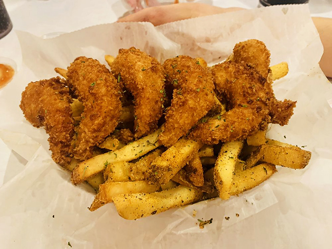 Crispy shrimp and fries prove that sometimes the classics need no fancy introduction or explanation.