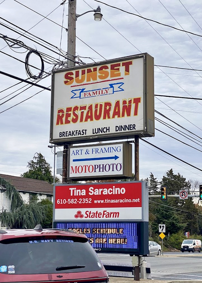 The roadside beacon that's guided hungry travelers for years, promising three essential meals and delivering on that promise daily.