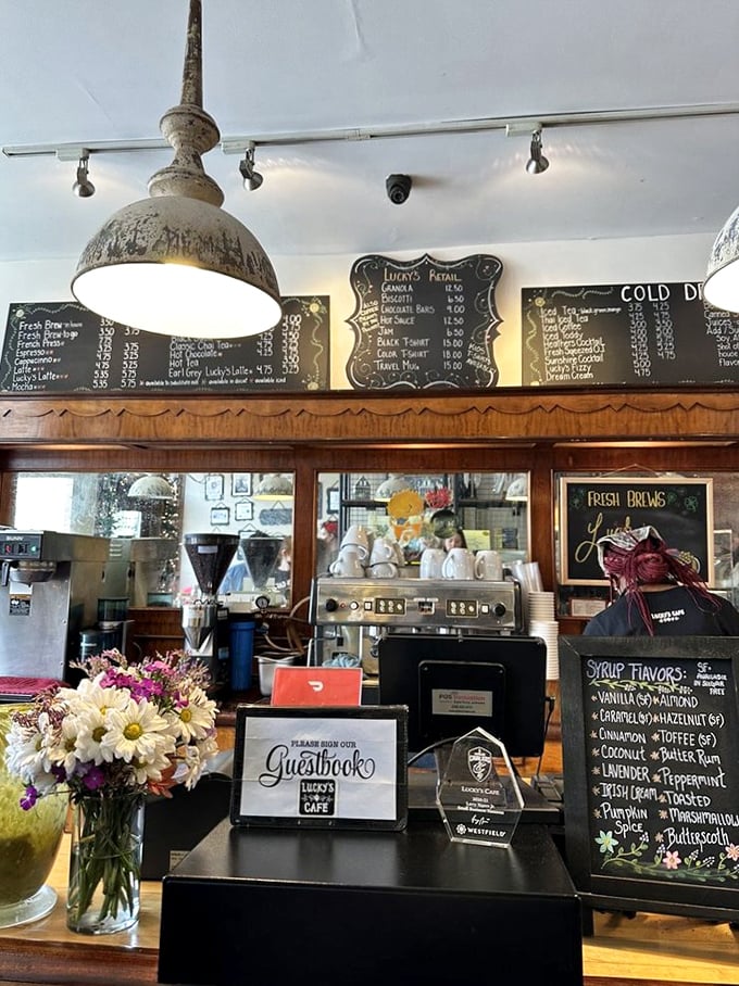 Where coffee dreams come true. The barista station stands ready to fuel Cleveland's morning warriors with liquid motivation and pastry reinforcements.