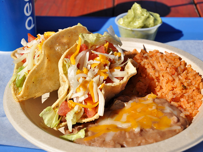 These tacos aren't trying to win authenticity contests—they're just delivering straightforward satisfaction with California freshness in every bite.