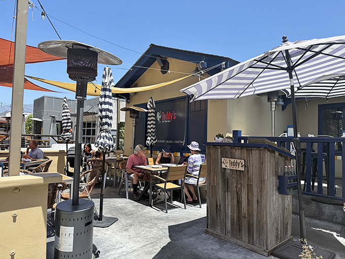 Teddy's patio captures the essence of California dining – fresh air, fresh food, and the freedom to linger over conversations until the sun disappears.