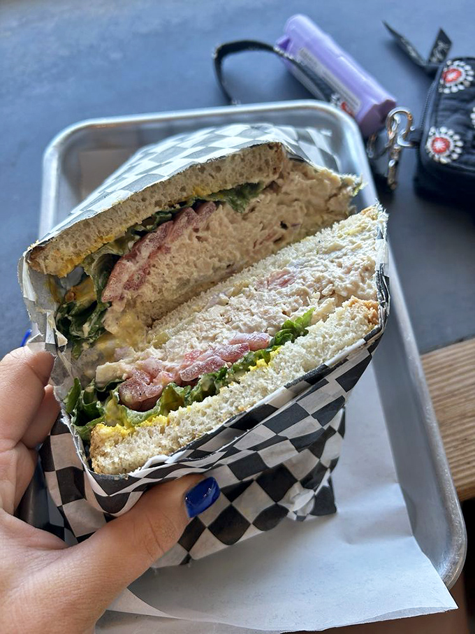 A tuna sandwich that respects tradition while adding just enough California flair—the kind of honest lunch that makes you wonder why you ever bothered with trendy food halls.