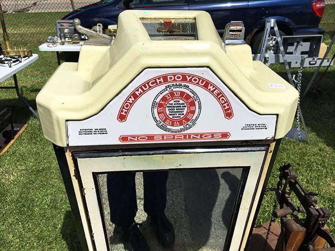 "How much do you weigh?" asks this vintage penny scale, a charming reminder of boardwalk amusements before digital everything took over.