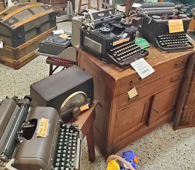 The original texting devices—vintage typewriters that turned thoughts into permanence with satisfying mechanical clicks. No autocorrect, just commitment.