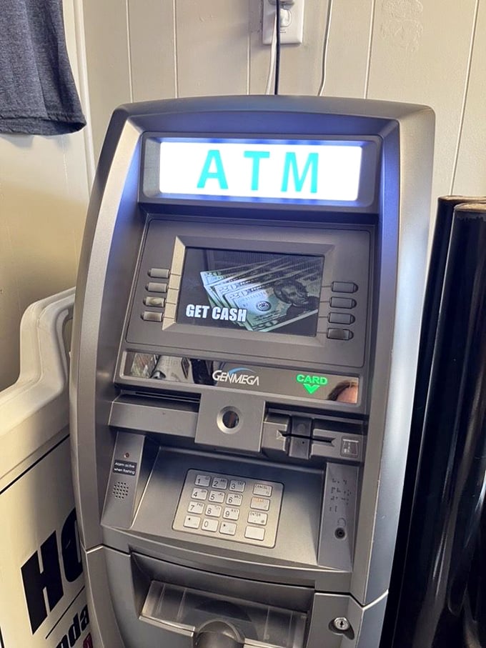 Even the ATM seems friendlier here, ready to help fund your next unforgettable meal adventure.