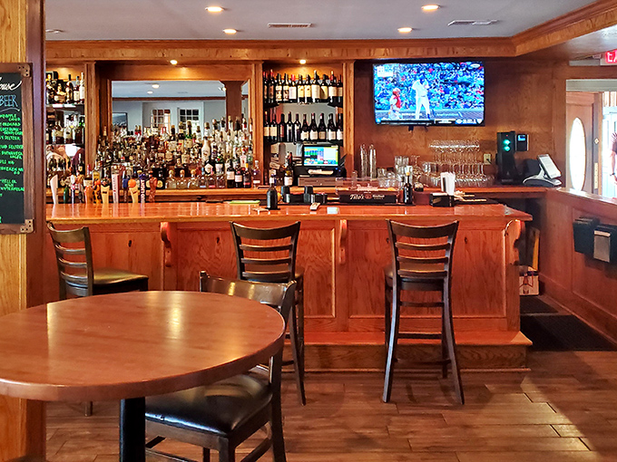 The welcoming bar area isn't just for drinks – it's where locals gather, visitors feel at home, and nobody stays a stranger for long.