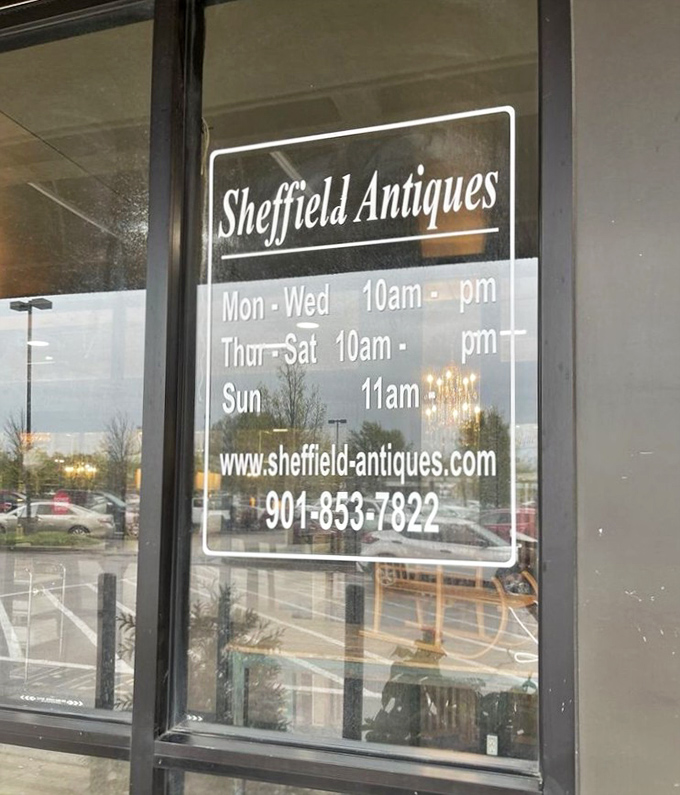 The hours posted on the door are your gateway to time travel – plan accordingly for maximum antiquing adventures.