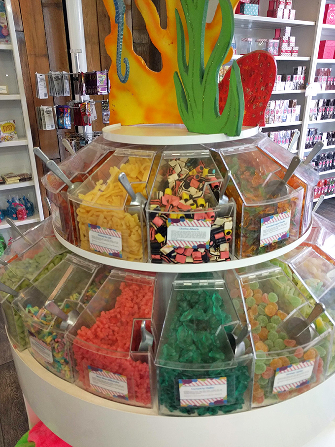 A rainbow of colorful candies provides sweet souvenirs for those who somehow still have room for more treats.