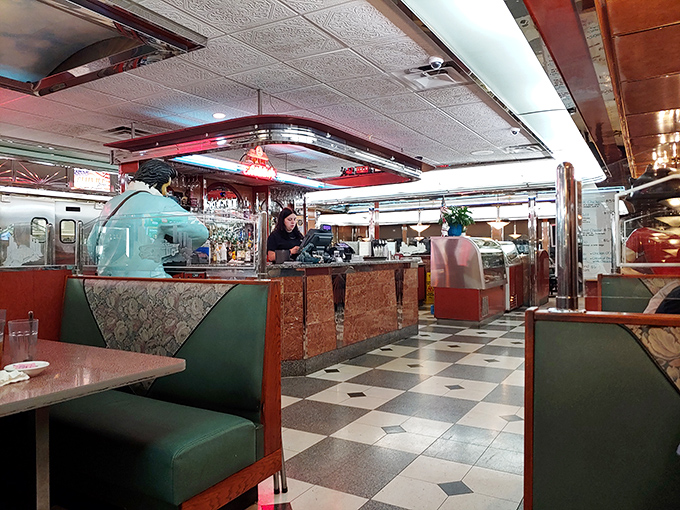 The heart of any great diner is its counter area—where solo diners find community and regulars are greeted by name.