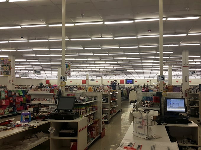 The checkout area—the final frontier between you and your thrifted treasures. Those cash registers have witnessed countless "Can you believe this was only $3?" moments.