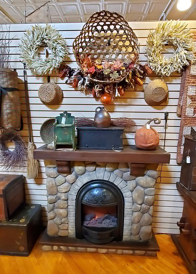 This faux fireplace brings cottage-core dreams to life, proving that even if you can't toast marshmallows on it, you can still warm up a room.
