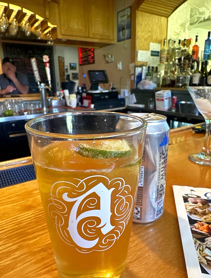 A cold one at the local watering hole – where every sip comes with a side of mountain town stories and pine-scented breezes.