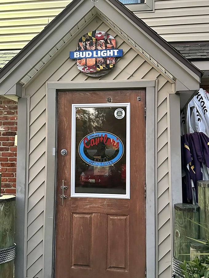 The entrance to seafood paradise isn't grand—it's a humble door that separates the ordinary world from extraordinary flavors.
