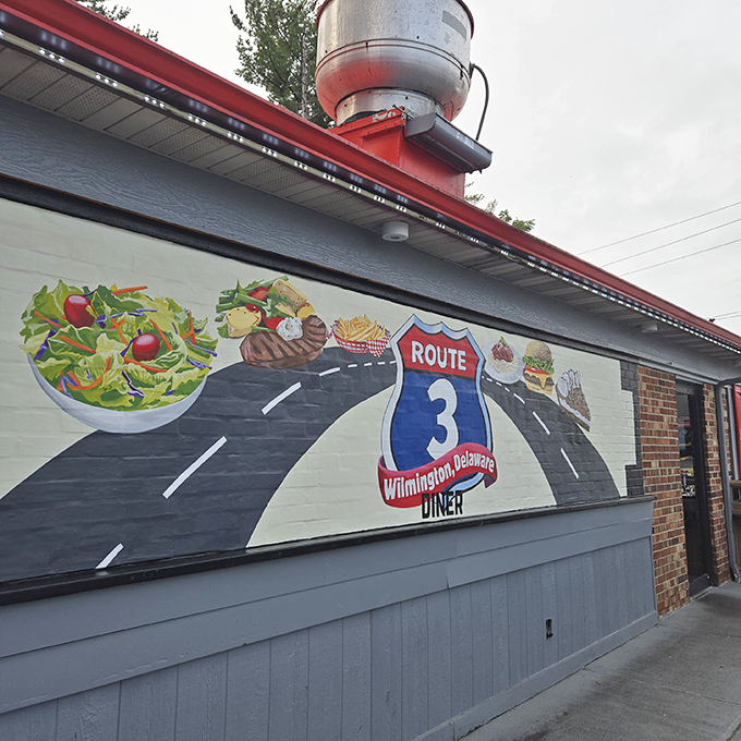 The mural says it all—Route 3 Diner isn't just a place to eat, it's a delicious journey worth taking again and again.