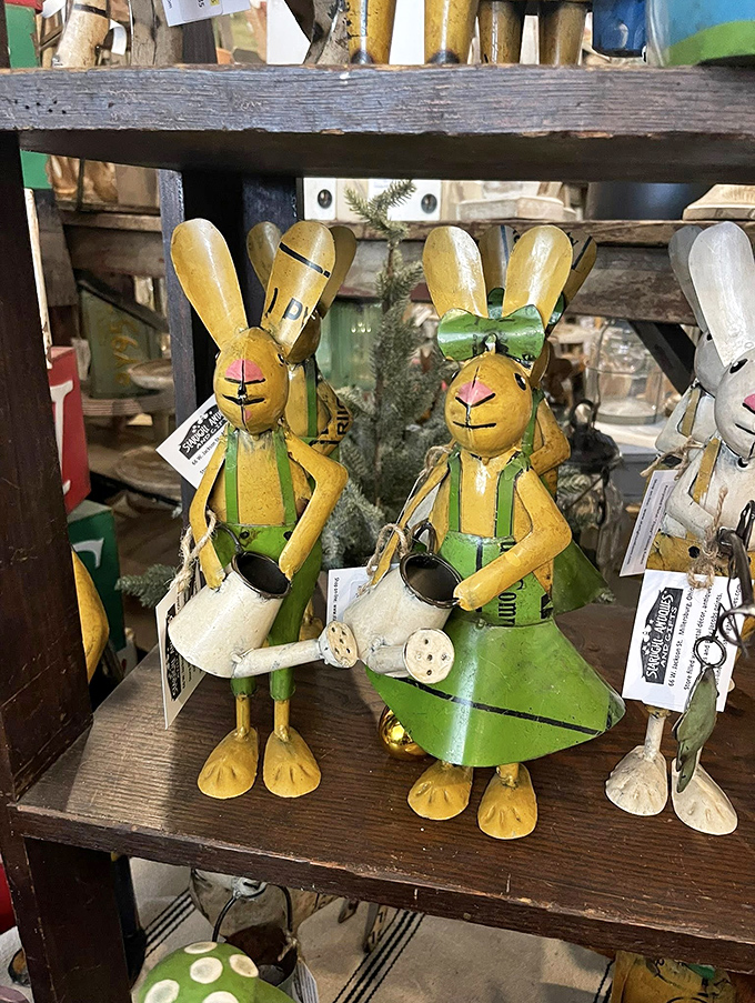 Meet the Easter bunny's quirky cousins. These whimsical figurines bring a touch of folk art charm that would make even Marie Kondo smile. 