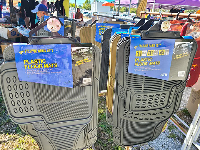 Floor mats with personality await adoption into vehicles that desperately need them – the automotive equivalent of "does this tie bring out my eyes?"