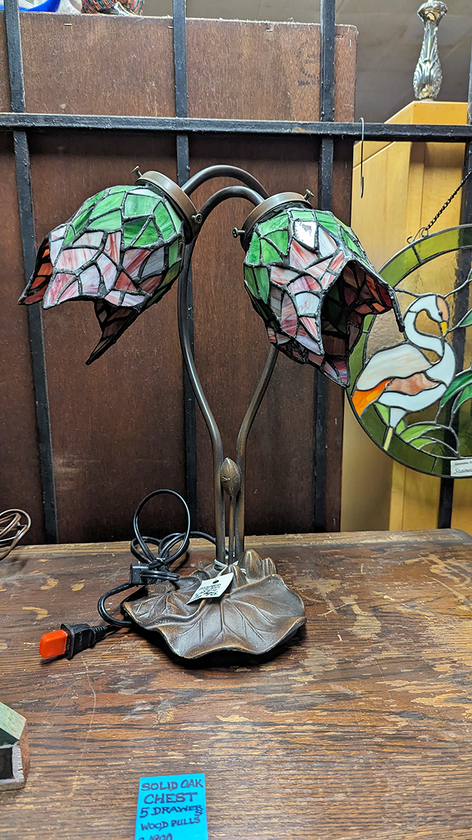 This Tiffany-style lamp doesn't just illuminate a room – it transforms it. Those stained glass flower shades bloom eternally, no watering required.
