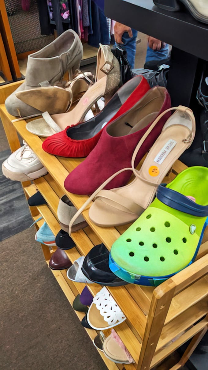 Shoe paradise where Crocs coexist with elegant heels – footwear democracy at its finest and most affordable.