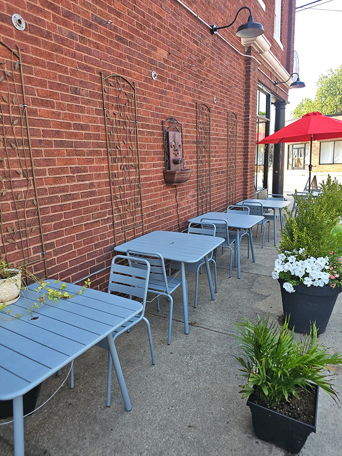 The outdoor seating area—where summer evenings transform into those "remember when we ate at that amazing place?" memories years later.