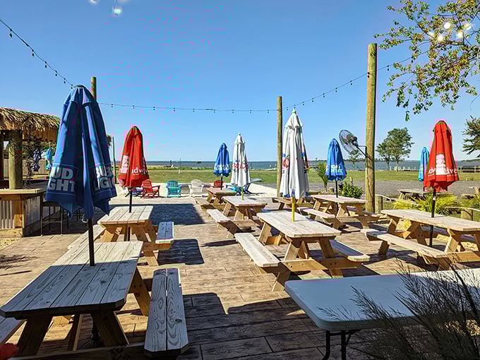 Outdoor seating with a water view—because the only thing better than fresh seafood is enjoying it with a side of Chesapeake Bay breeze.
