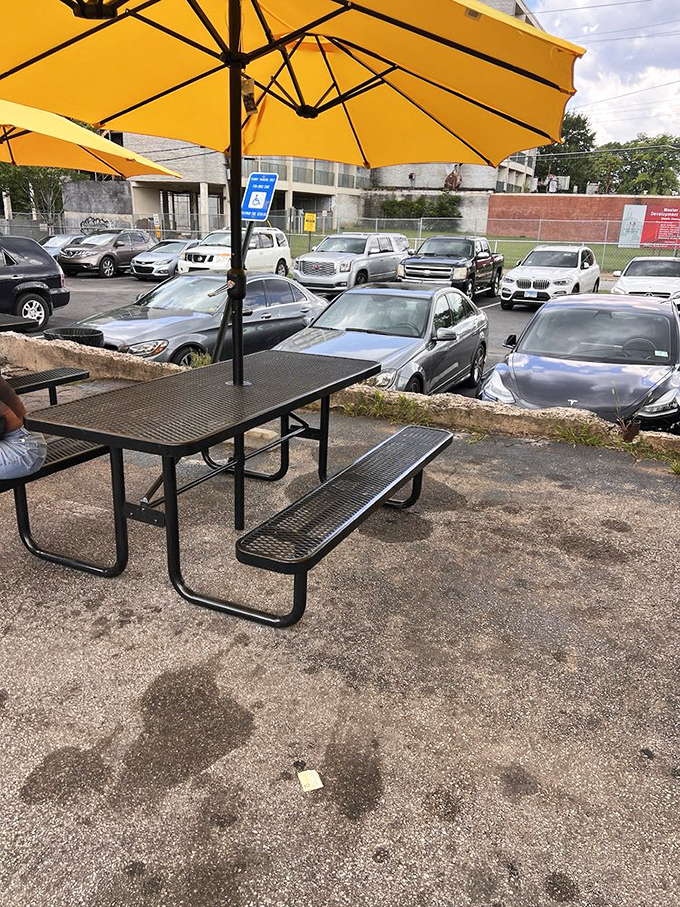 Even the outdoor seating area feels like an extension of Southern hospitality – casual, welcoming, and ready for conversation.