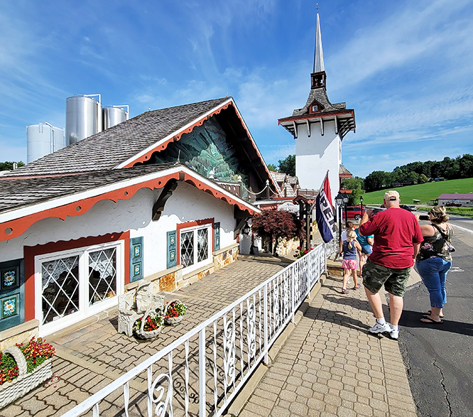 The Swiss-style architecture isn't just Instagram bait—it's an architectural handshake promising authentic traditions amid Ohio's pastoral landscape.