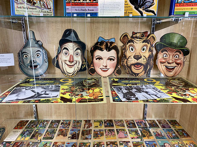 These vintage character masks capture the essence of each Oz personality with an uncanny charm that's simultaneously nostalgic and slightly unsettling.
