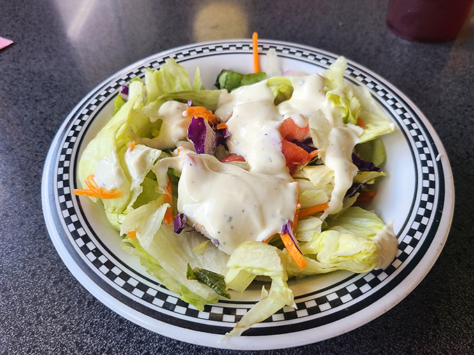 Even the salad has that diner magic – simple, honest, and somehow more satisfying than any $18 kale creation across town.
