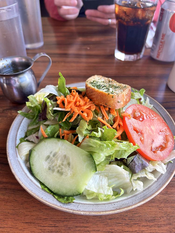 A salad that doesn't apologize for being a salad. Fresh, crisp, and colorful—the kind of healthy choice that doesn't feel like punishment.