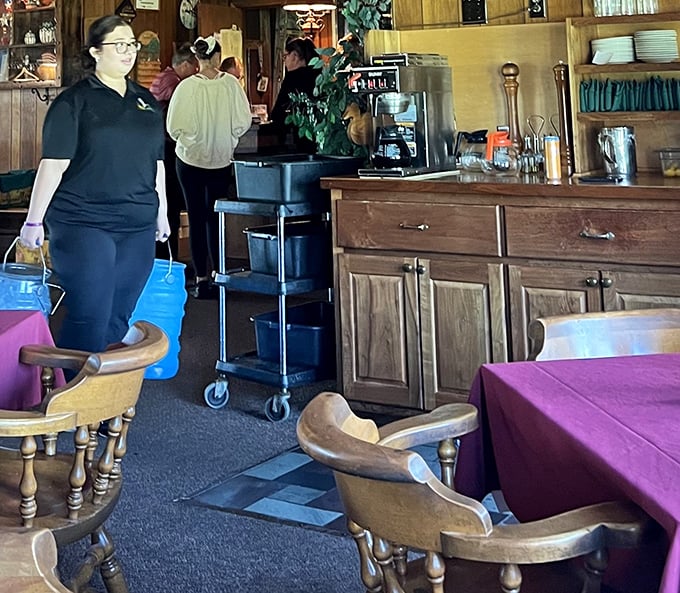The staff moves with the practiced efficiency of people who know your order before you do. These aren't servers – they're memory-makers.