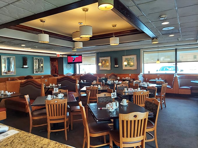 Tables numbered and ready for action—like a delicious game of culinary bingo where everyone wins something wonderful.