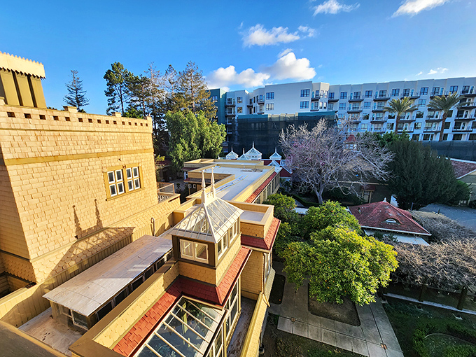 The aerial view reveals a house that sprawls like it's trying to solve its own puzzle.