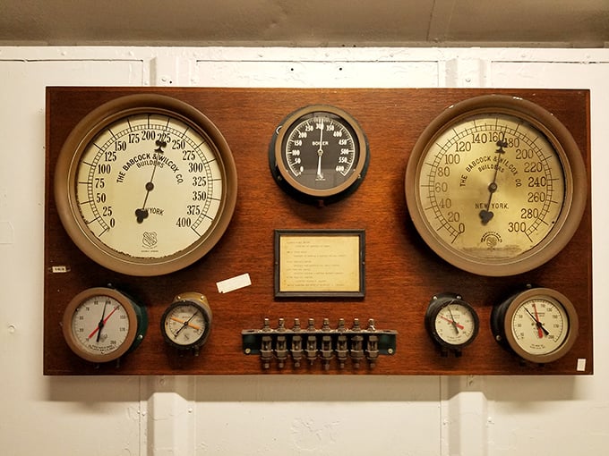Behind every great locomotive was an engineer monitoring this dizzying array of gauges and controls – the original high-pressure job in every sense.