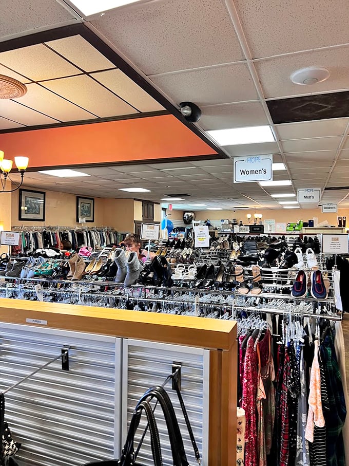 Not just a clothing section—it's a carefully curated fashion archive where your next favorite outfit is hiding in plain sight, organized for maximum discovery.