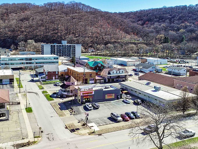 From above, Kittanning reveals its perfect positioning between rolling Pennsylvania hills and riverfront, where modern conveniences meet small-town layout in harmonious balance.