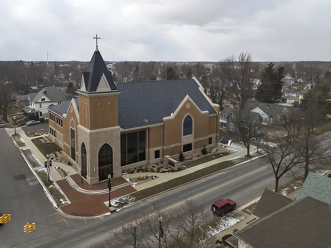 This stately church stands as both spiritual center and architectural anchor for Ada – its spire visible from nearly anywhere in town.