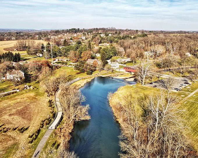 From above, the park reveals its true character—a thoughtful blend of preserved history and natural beauty, like a living museum without admission fees.