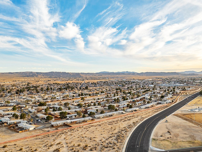 From above, Ridgecrest reveals its perfect balance – not too big, not too small, and surrounded by enough natural beauty to make expensive coastal cities jealous.