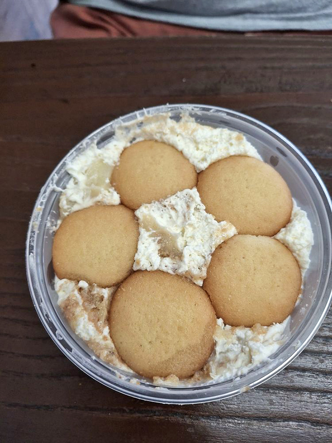 Banana pudding with vanilla wafers—the dessert equivalent of a warm hug from your favorite aunt who always saved room for something sweet.