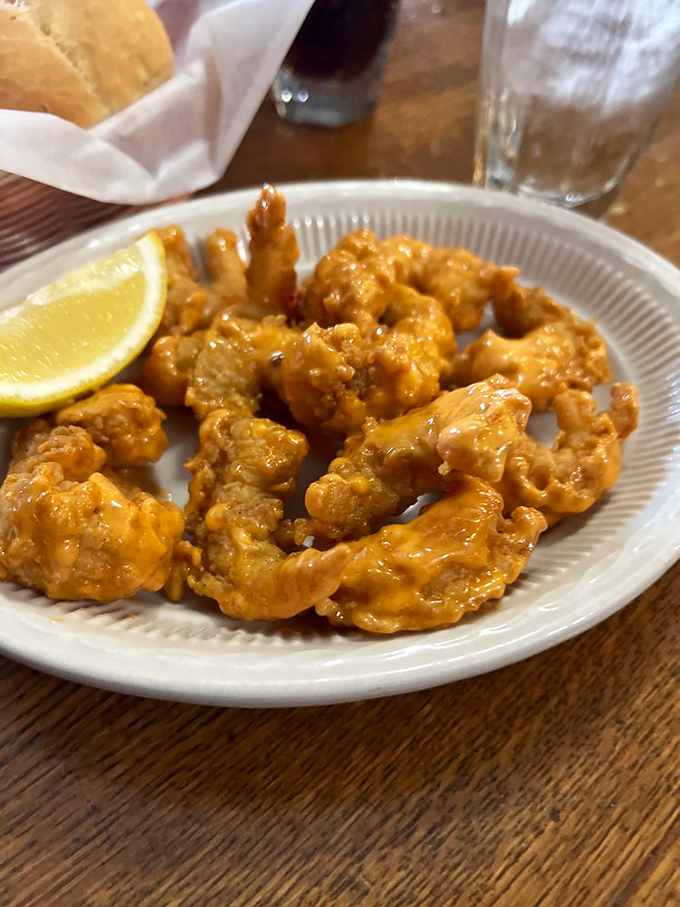 Bang Bang Shrimp that delivers exactly what the name promises—a flavor explosion that makes you forget you're 800 miles from any ocean.