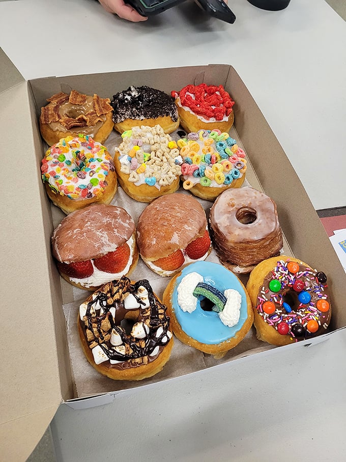 A dozen different donuts in a box is not hoarding—it's called "meal planning" for very important future you.