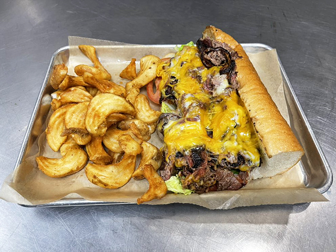 The brisket cheesesteak – where Philadelphia tradition meets Texas smoke in a sandwich romance that was clearly meant to be.