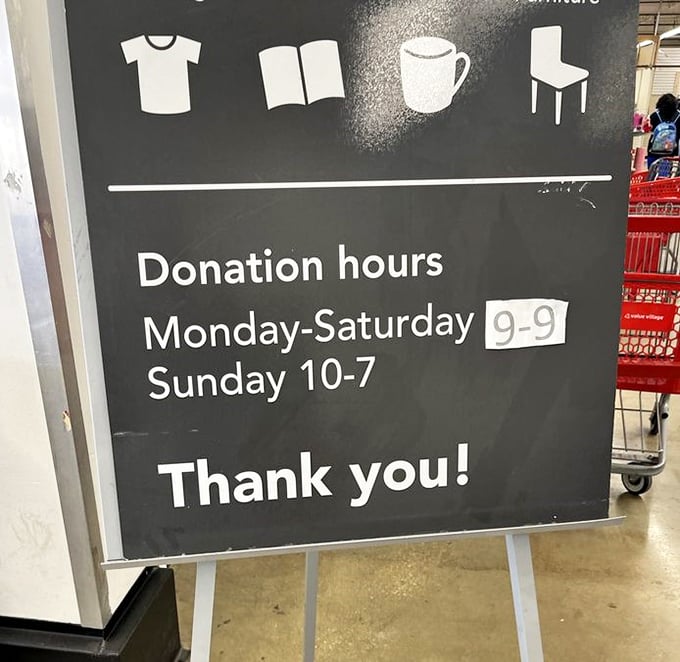 Donation hours run daily, ensuring the treasure trove stays fresh – the circle of thrift that keeps this bargain-hunting ecosystem thriving.