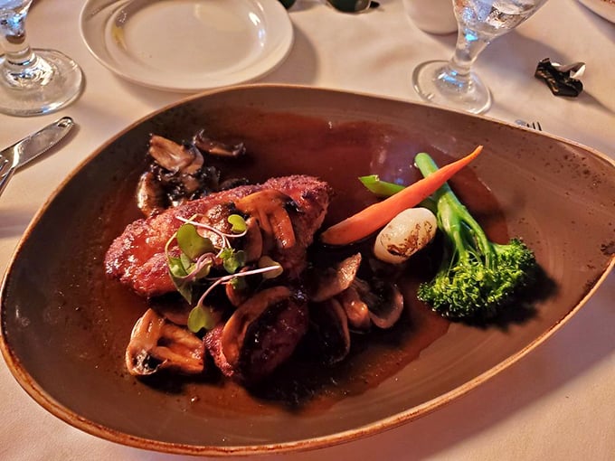 The Chicken Marsala – tender medallions swimming in a mushroom-wine sauce that's so good, you'll be plotting your return visit before the plate is empty.