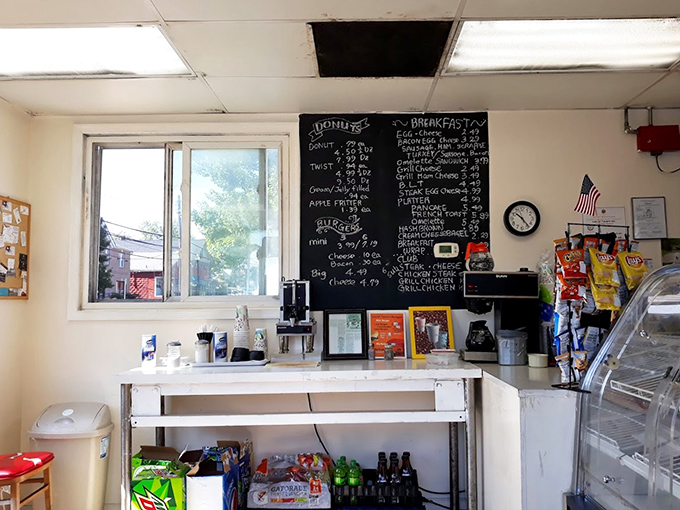 The coffee station stands ready for action—because what's a perfect donut without its perfect bitter companion to create breakfast harmony?